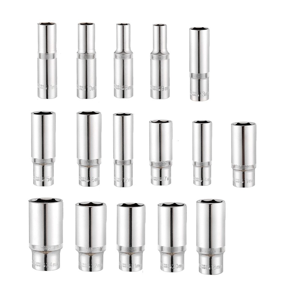 [COD] 1PC 3/8inch Deep Socket Adapter Hex Socket Wrench Heads Ratchet Tool 8-24mm | Shopee ...