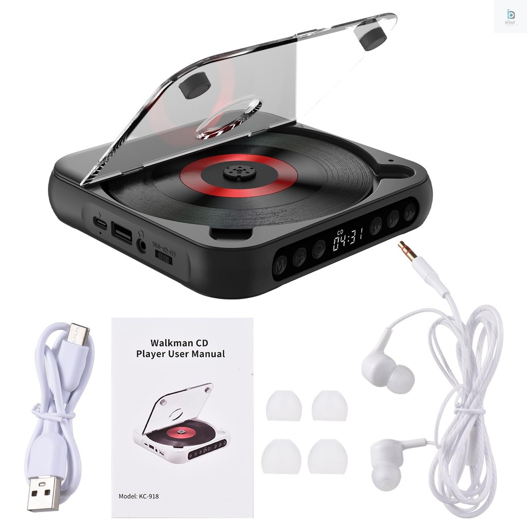CD Player Portable BT Music Player CD Runner with Dustproof Cover 6 ...