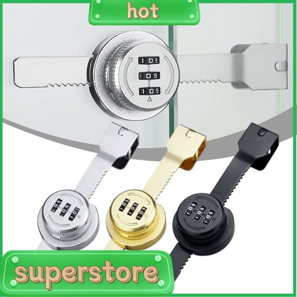 SUPER| Glass Sliding Door Password Lock Storage Display Cabinet Double ...