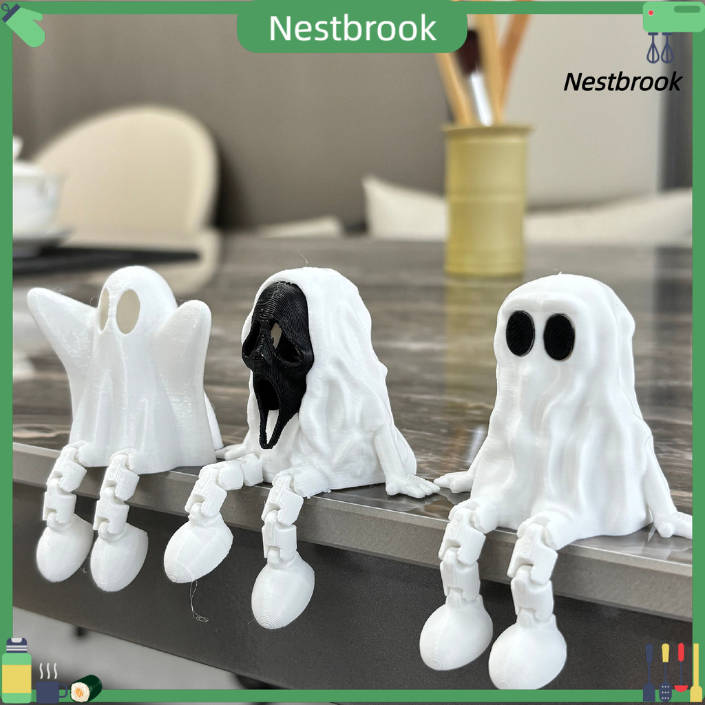 [NEST]1/3Pcs 3D Printed Halloween Ghost Figurine Movable Joints Ghost ...