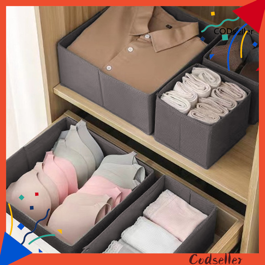 COD_6Pcs/Set Drawer Organizer Clothes Dresser Storage Box Baby Clothes ...