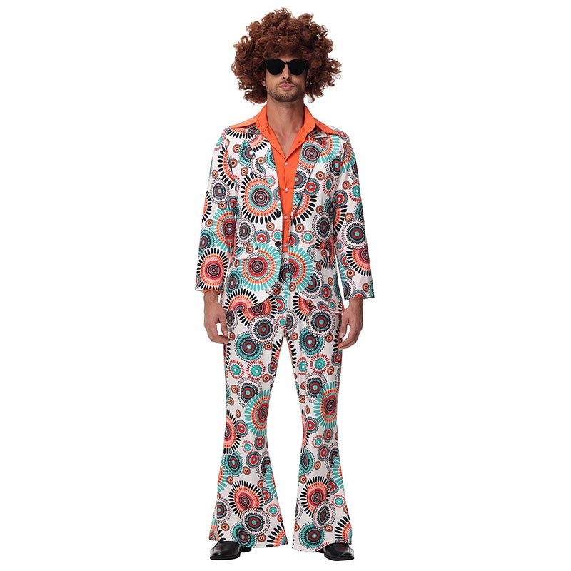 Men Retro 70s 80s Hippie Costume Party Disco Couples Hippie Costumes ...