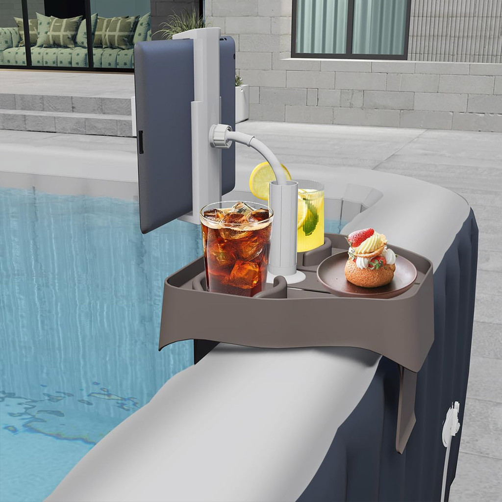【suzhoufine】Adjustable Hot Tub Tray Table with Cup Holder Phone Stand ...