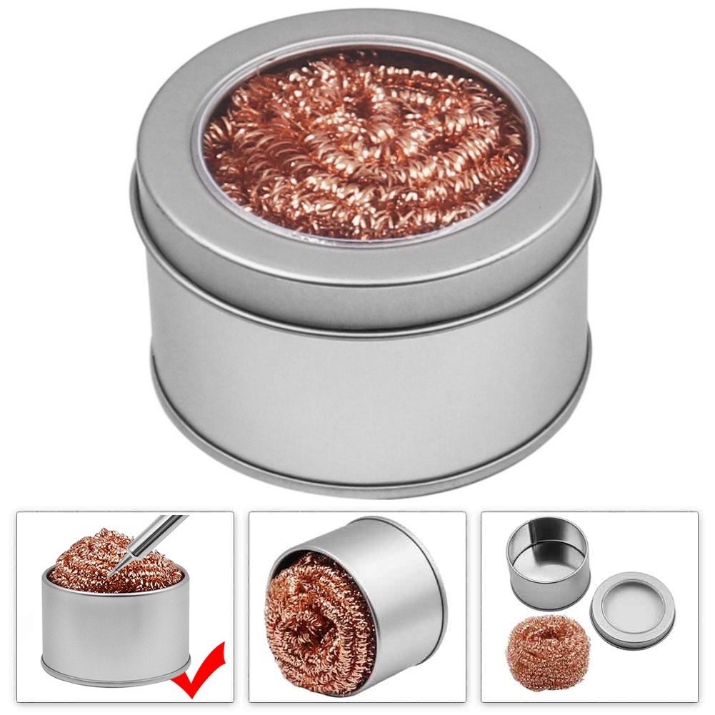 【FUNWD】Desoldering Cleaning Ball Soldering Iron Mesh Filter Copper Wire ...