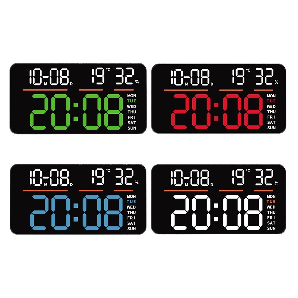 LED Digital Wall Clock with Large Display,Alarm Clock with Digital ...
