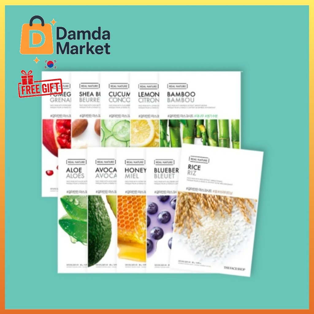 THE FACE SHOP Real Nature Mask Sheet Skincare Masker Muka | Shopee ...