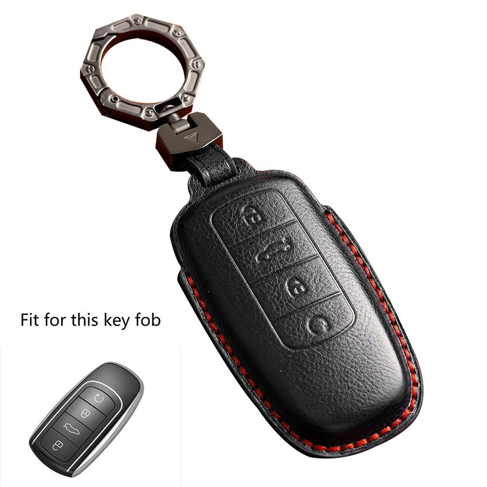 Leather Remote Car Key Case Fob Cover For Chery for 5 Black | Shopee ...