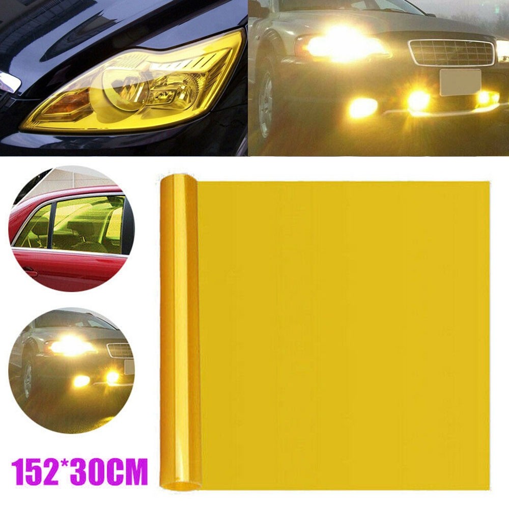 [COD] Universal Car Truck 12"x60" Yellow Headlight Tailight Fog light ...