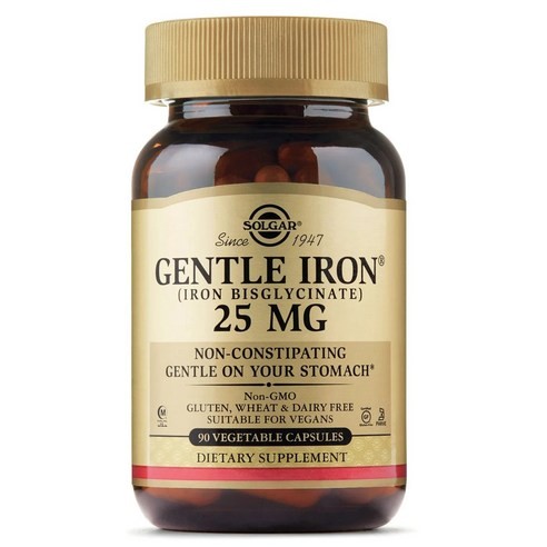 Solgar Gentle Iron 25mg – 90 Veg Capsules, Non-Constipating Formula for ...