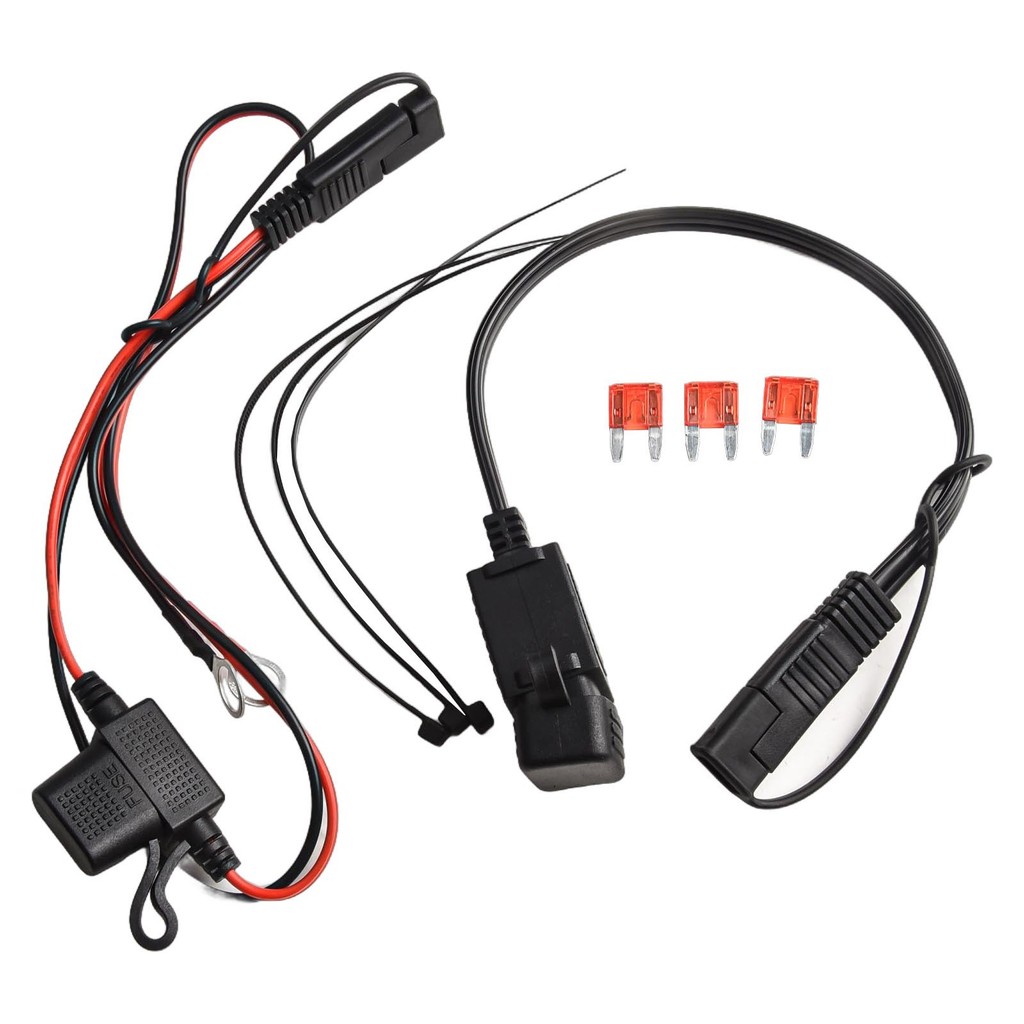 Waterproof Motorcycle USB Charger Kit SAE to USB Adapter Cable Charger ...