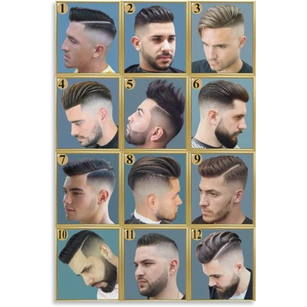 ChunPH Barber Haircut Posters For Menbarber Hairstyle Guide Poster ...
