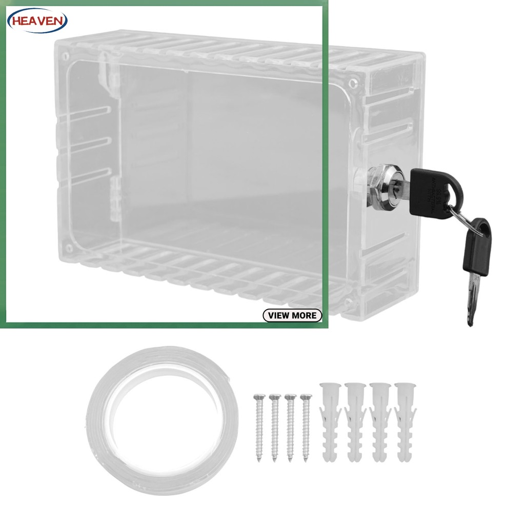 [Heaven] Transparent Thermostat Lock Box Cover with Key Air Conditioner ...
