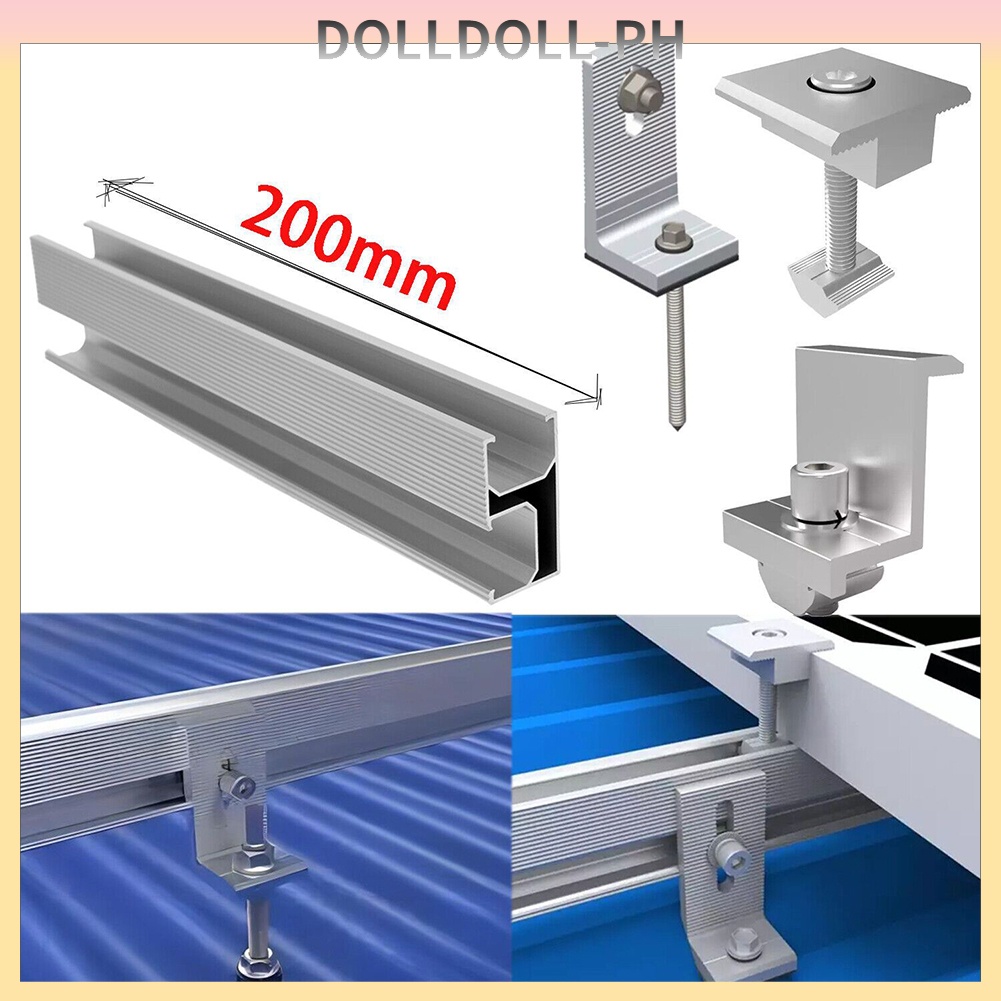 【DOLL Ready】Solar panel PV profile Alu mounting rail Flat roof Metal ...