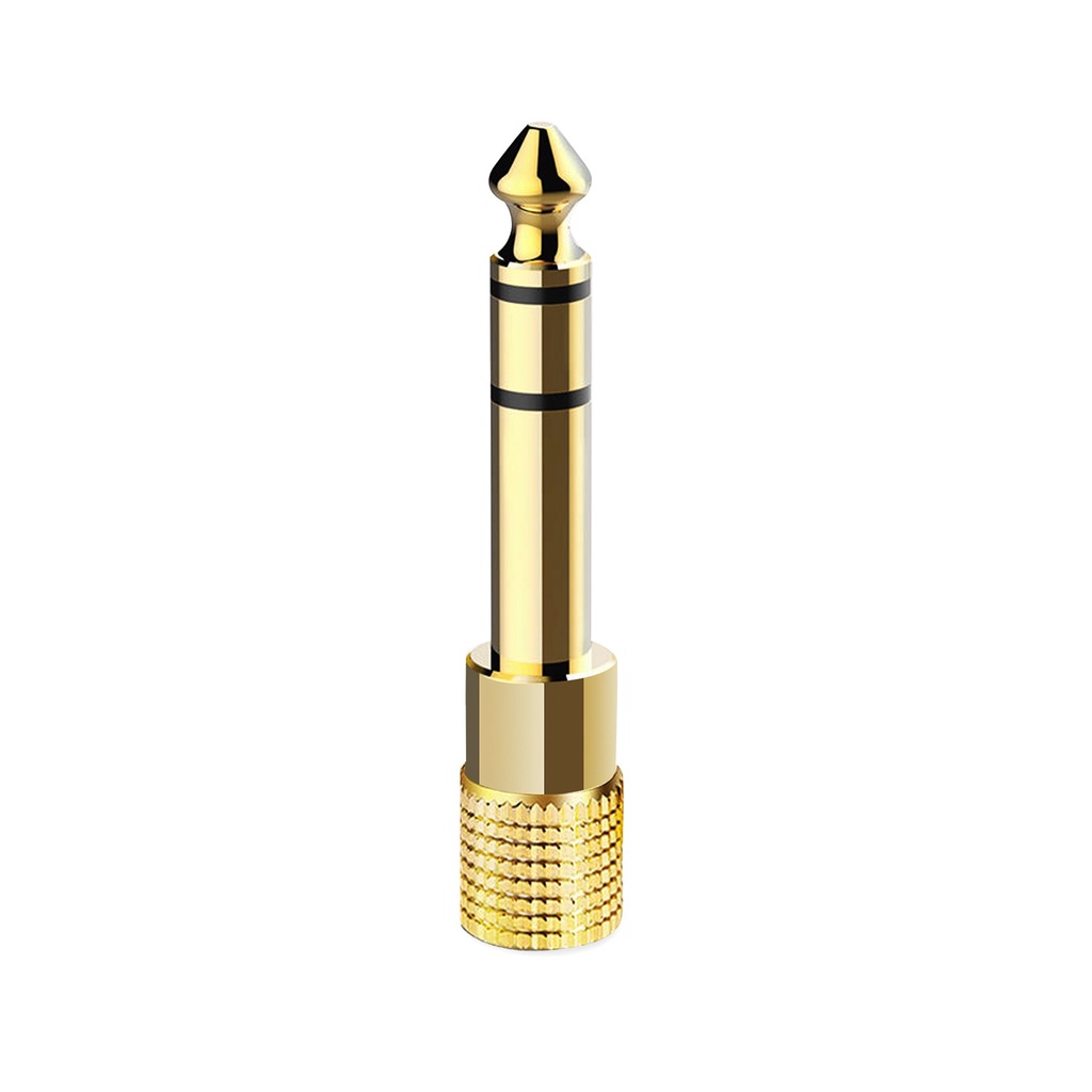 Audio Adapter Head Gold Plated 6.35mm (1/4 Inch) Male To 3.5mm (1/8 ...