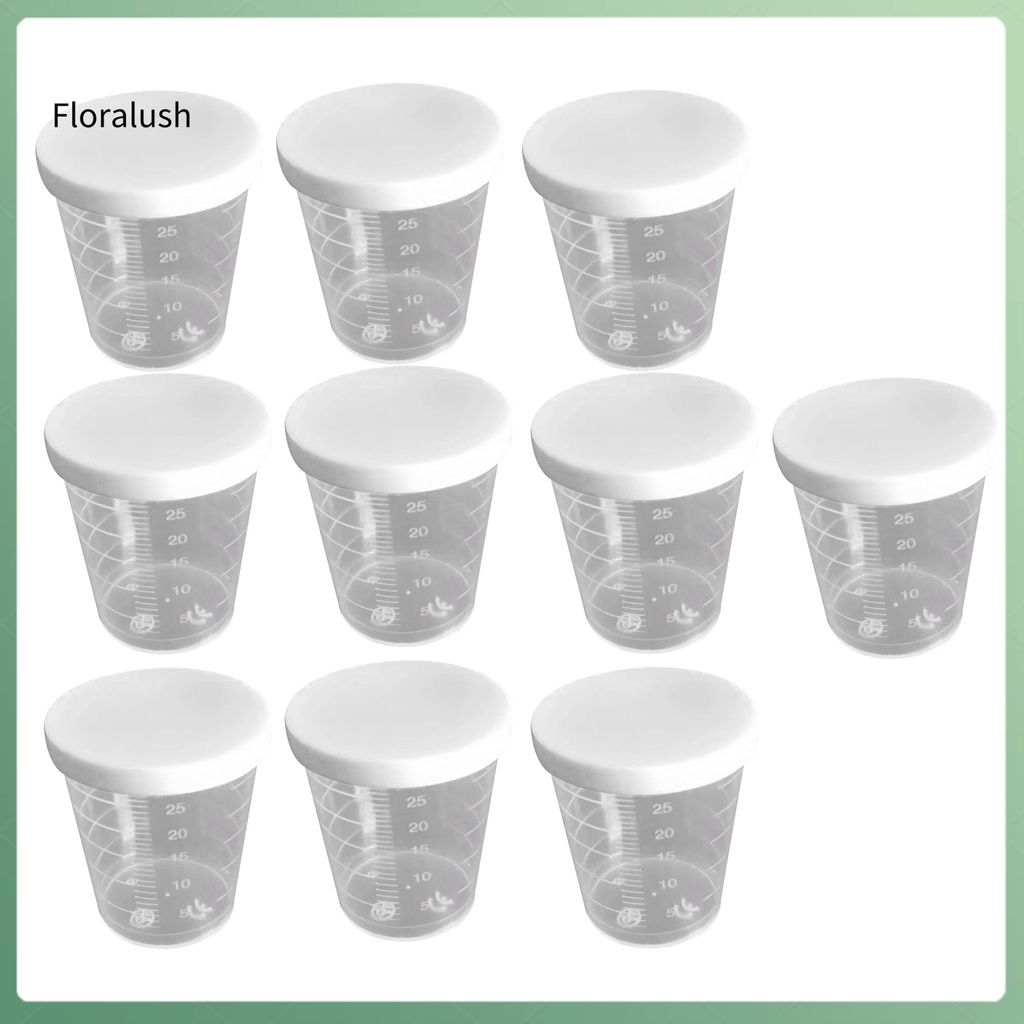 Floralush 10Pcs Plastic Measuring Cups Lab Chemistry Kitchen Liquid ...