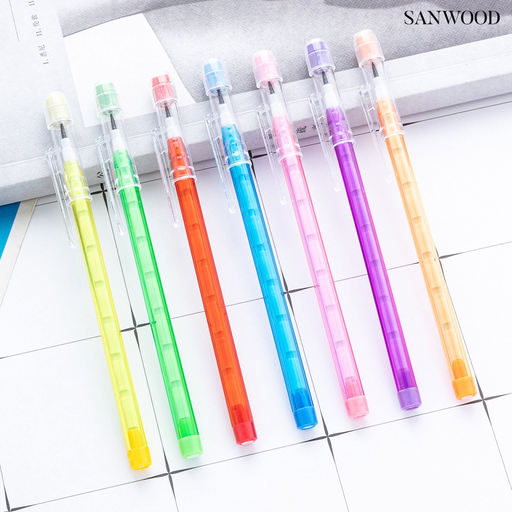 Sanwood 10 Pcs Translucent Pencil Non-Sharpening Stackable Pencils ...