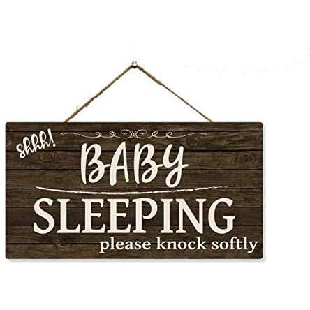 Perfect wooden Baby Sleeping Dont Knock Do Not Disturb Sign Wood Door ...
