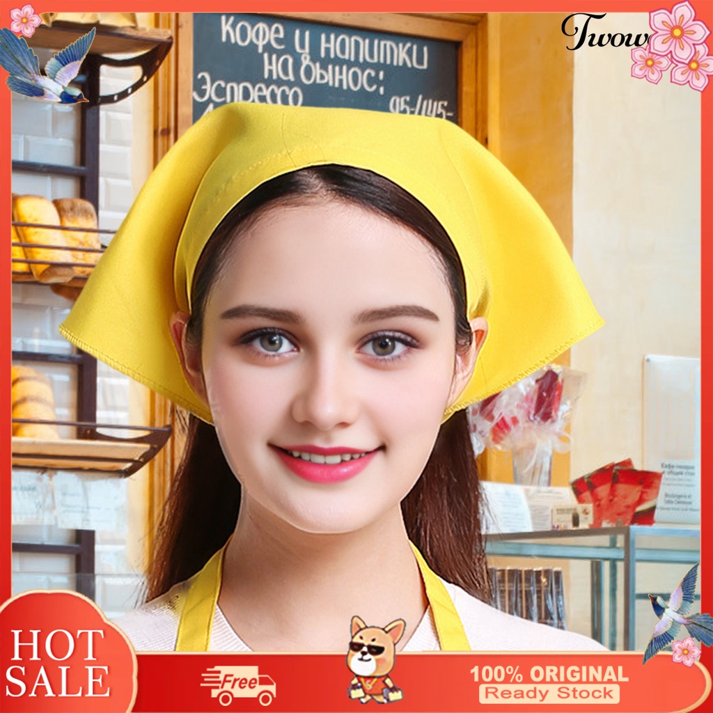 [COD]♥Triangle Head Scarf Women Hair Bandana Waiter Work Headscarf for ...