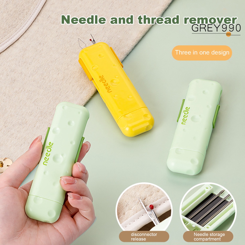 Grey990 3-In-1 Needle Threader Seam Remover Needle Storage Box Hand ...