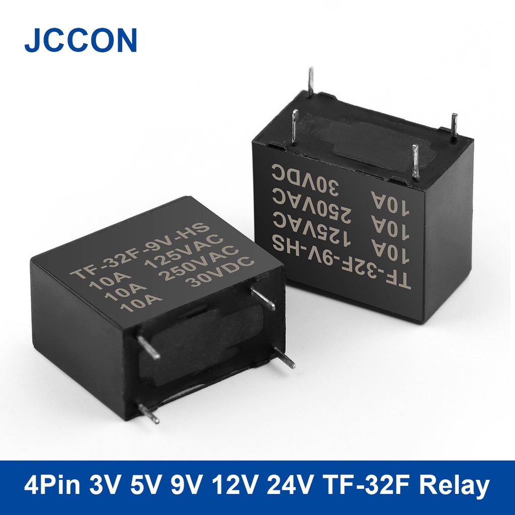10Pcs DC Power Relay 4Pin 10A 3V 5V 9V 12V 24V 0.45W Relays PCB Type ...