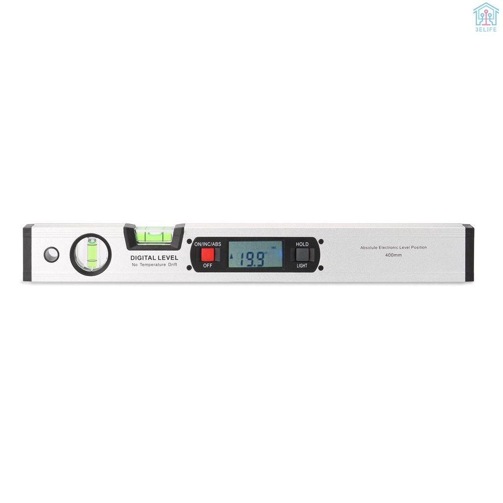400mm Digital Protractor Angle Finder Electronic Level 360 Degree Inclinometer with Magnets ...