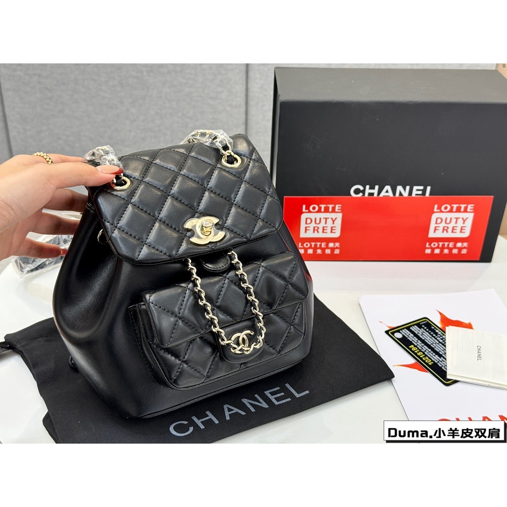 Chanel101 Black Diamond Pattern Backpack | Shopee Philippines