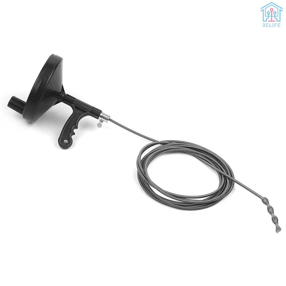 Cable Auger Plumber's Snake Flexible Steel Cable with Spool Hand Crank ...