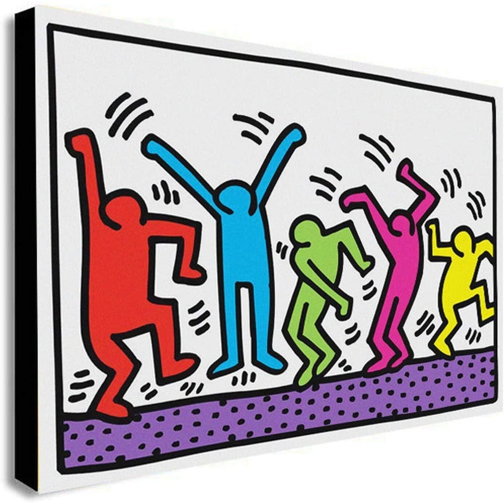 NEW Keith Haring Dancers Canvas Wall Art Framed Print Various | Shopee ...