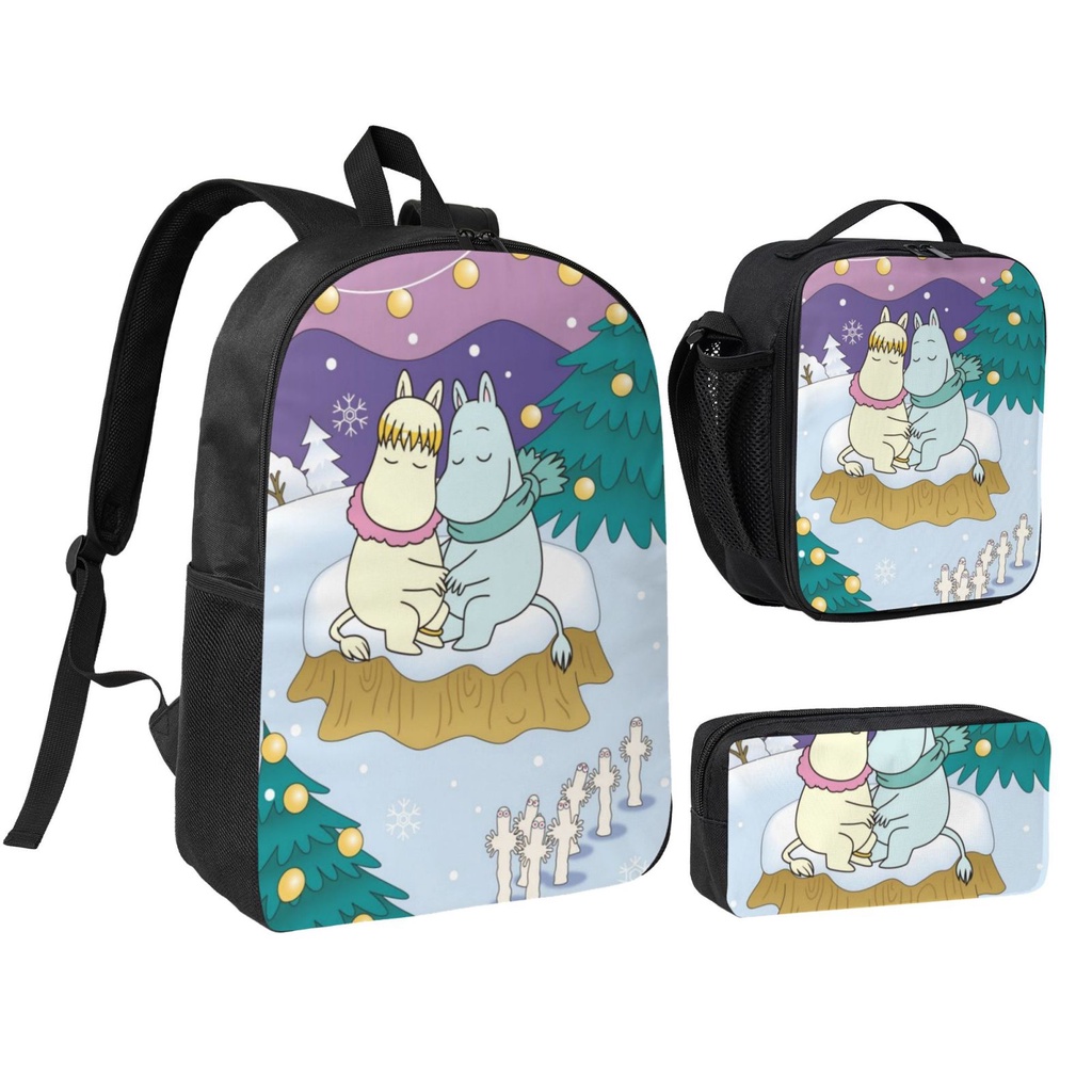 Moomins Backpack Set for Boys 17inch Bookbags Shoulder Lunch Bag and ...