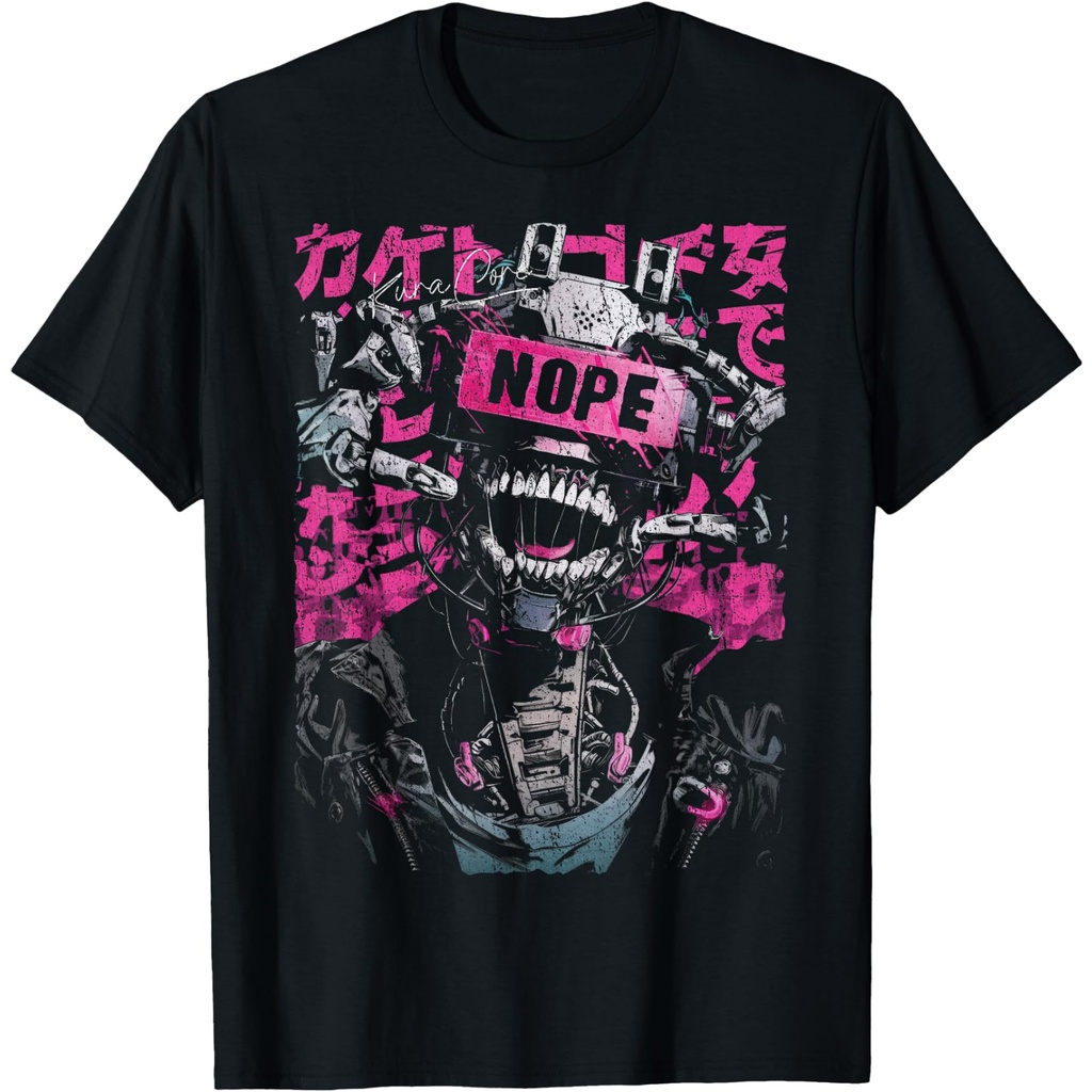 Japanese Streetwear Robot Cyberpunk Y2K Techwear Manga Anime T-Shirt ...
