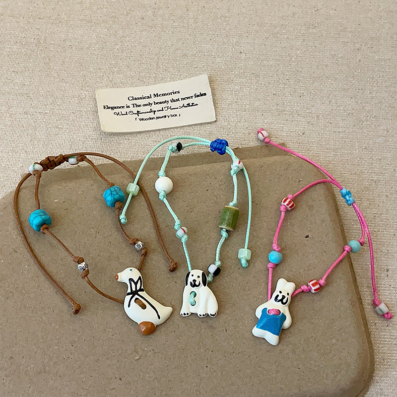 Cartoon Dog Goose Braided Rope Bracelet Female Fashion | Shopee Philippines