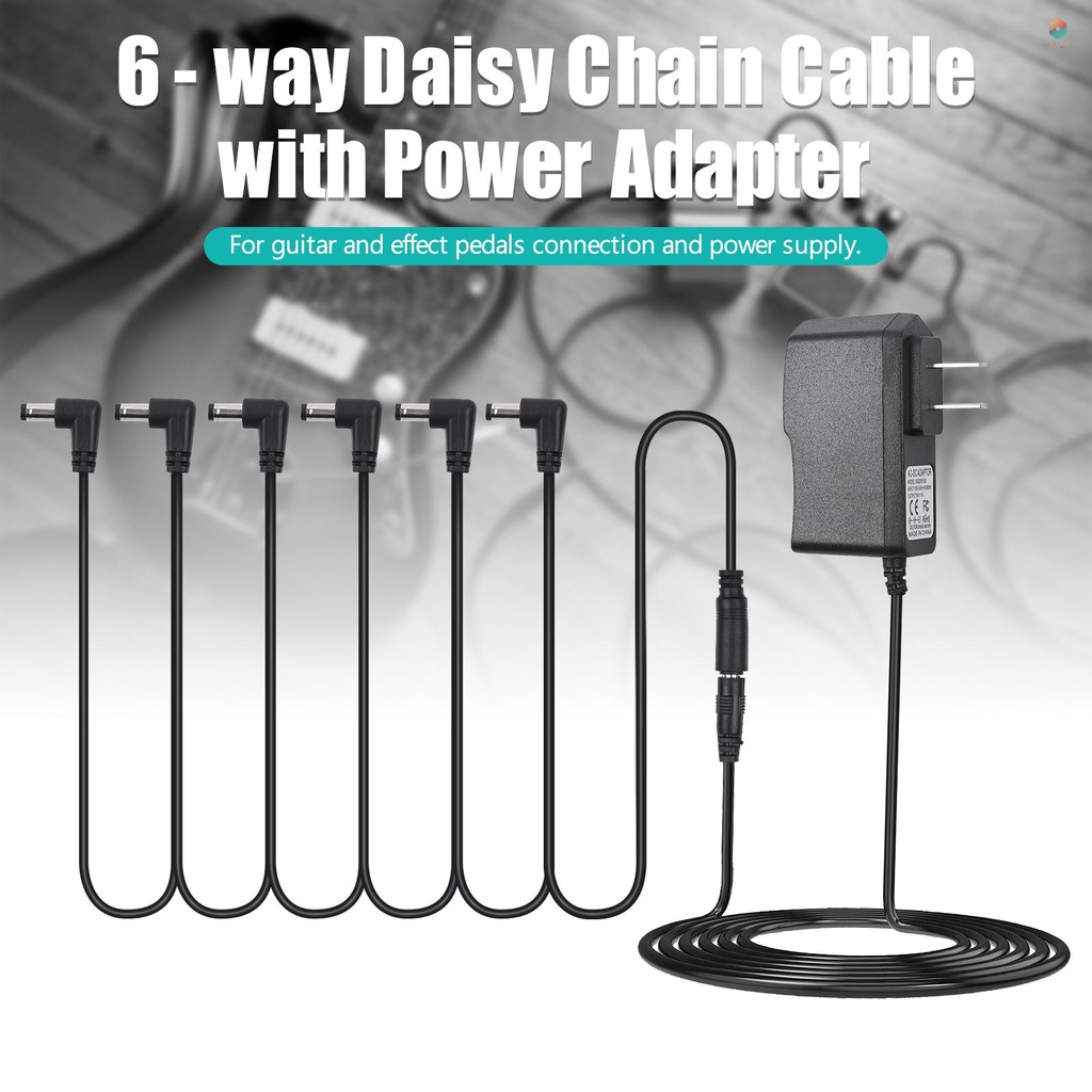 [meily_fun]Guitar Effect Pedal Power Supply Adapter with 6 Ways Daisy ...