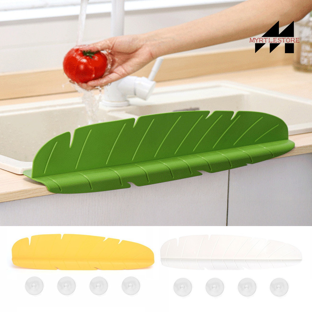 Myrtlestore 1/2Pcs Leaf Shape Sink Splash Guard with Suction Cups ...
