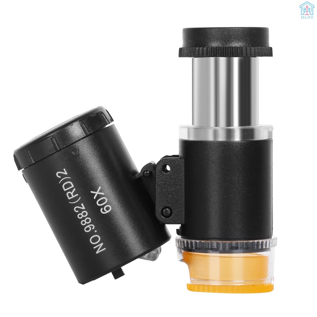 60X Magnifying Glass Lighted Magnifier with 2 LED Lights & 1 UV Light ...