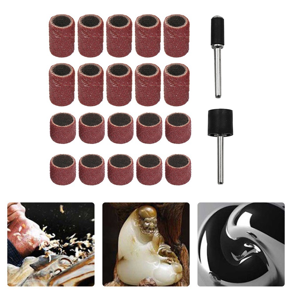 [BBREJO] 22Pcs Sanding Ring with Rod Abrasive Rotary Tool Kit Sanding ...