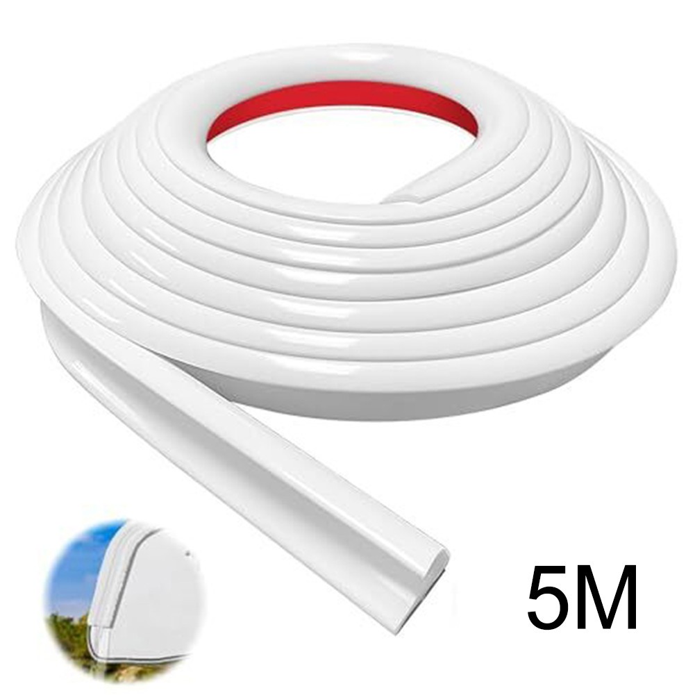 5M RV Rain Gutter 1/2" Height Drip Rail PVC Rain Strip Roof J Shape ...