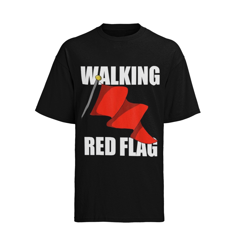 Walking Red Flag Carnival Holiday Marriage Mens T-Shirt Fitted Organic ...
