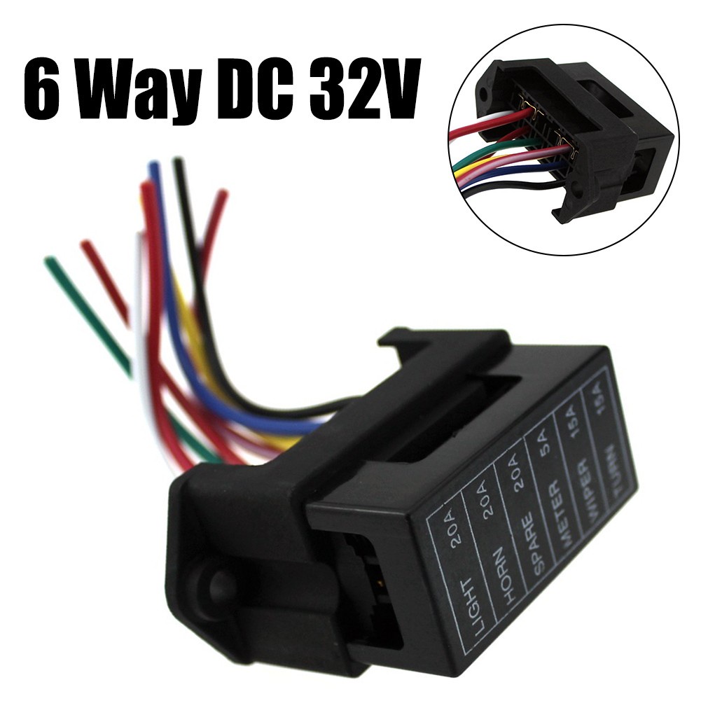 6 Way DC 32V Car Auto Blade Fuse Box Case Block Holder ATC ATO for Bus ...