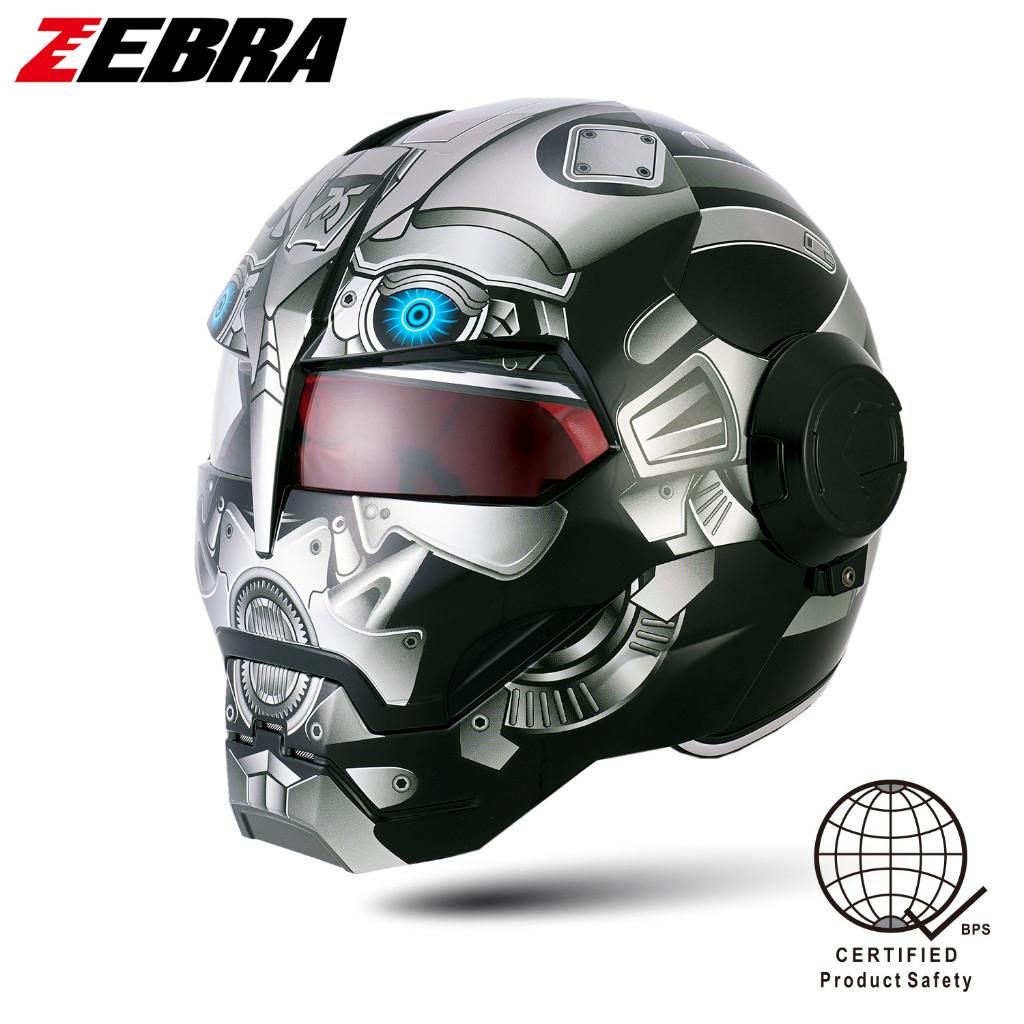 % ZEBRA YM822 iron Man modular Dual Visor helmet full face for ...