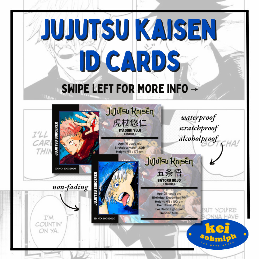 Jujutsu Kaisen Anime ID Cards Profile Cards #3 (Waterproof and ...