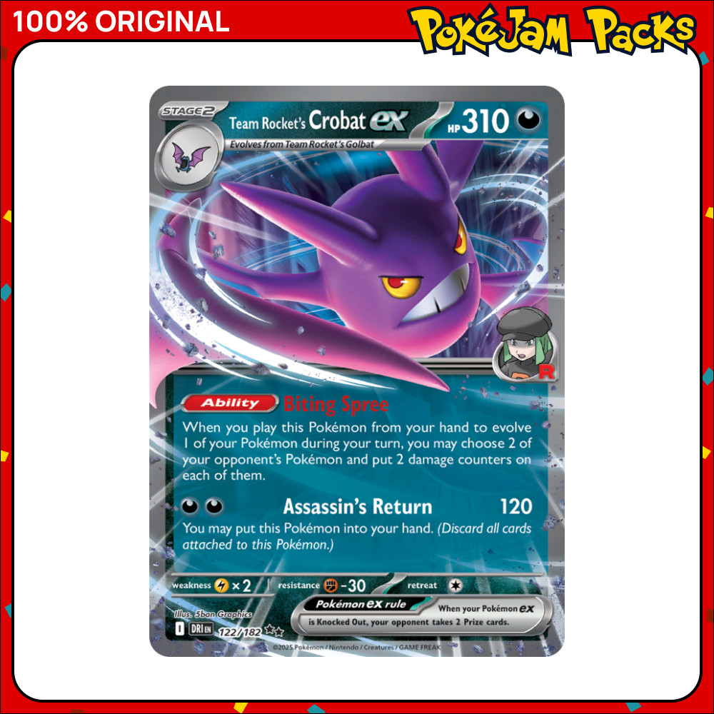 Team Rocket's Crobat ex - 122/182 - Double Rare - Destined Rivals ...