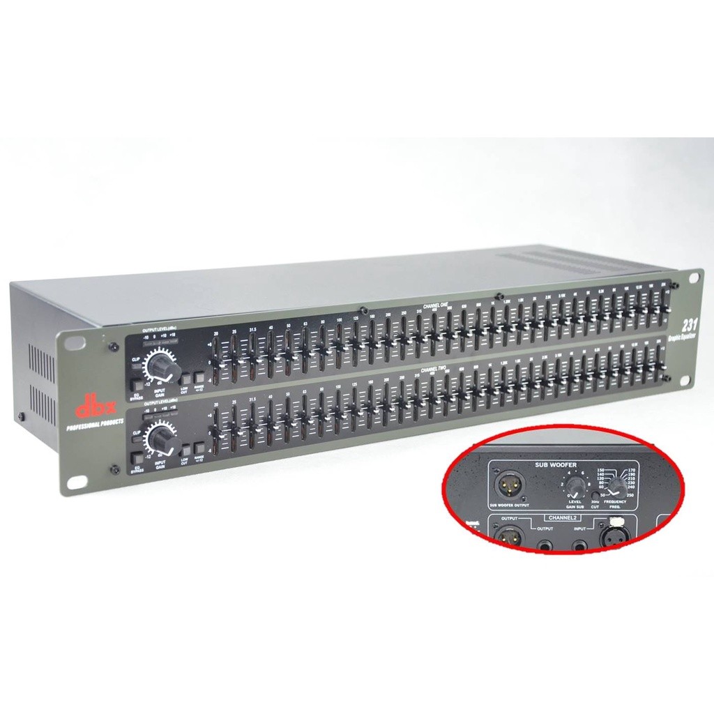 DBX Eq-231 graphic equalizer with REAL SUB-OUT (subwoofer output) 2 ...