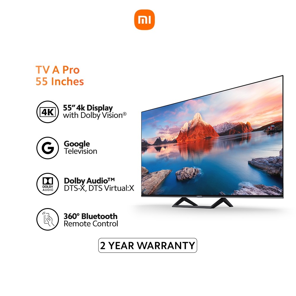 Xiaomi TV A Pro 55 inch 4K Ultra HD Dolby Vision Google TV Dolby Audio ...