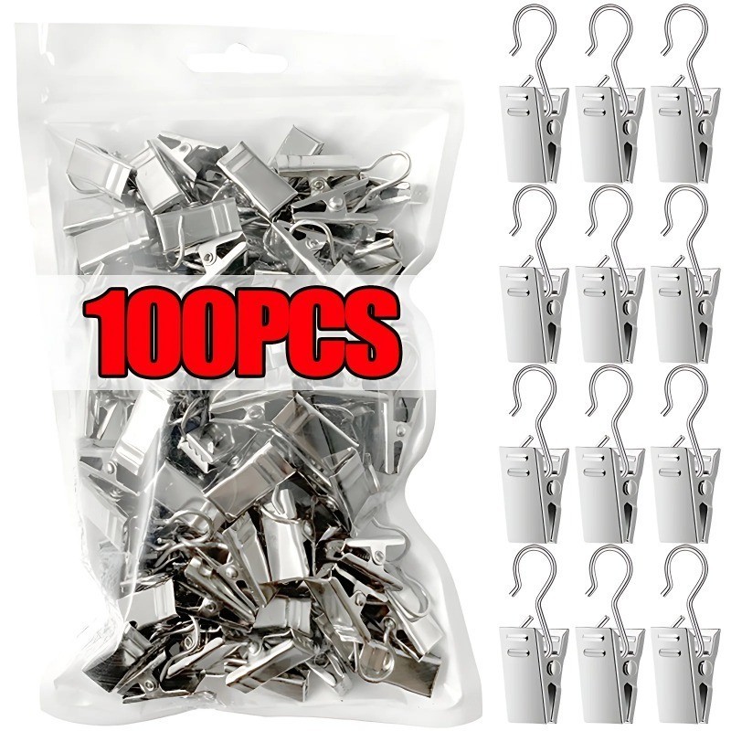 Stainless Steel Curtain Clips with Hooks / Multi-functional Mini Metal ...