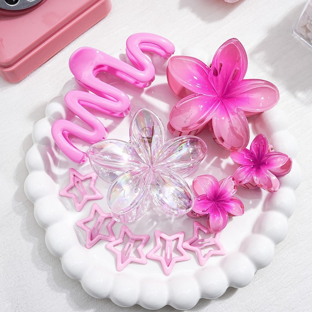 TS%CQ%10PCS'k?Colorful Hair Clamp for Women Hawaiian Plumeria Flower^yO ...