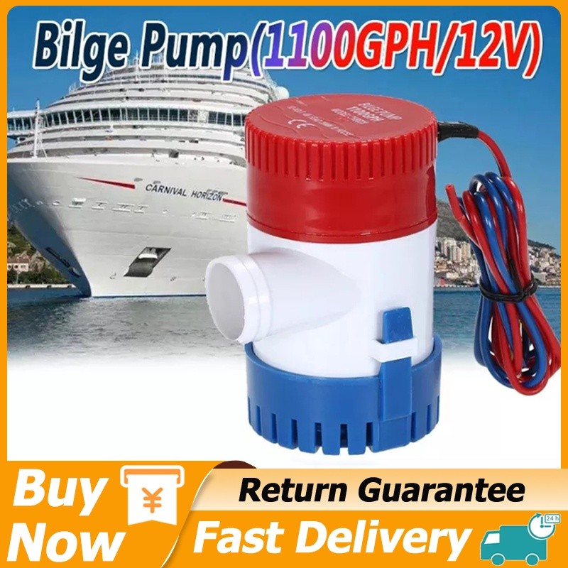 1100GPH 12V Electric Marine Submersible Bilge Sump Water Pump with ...