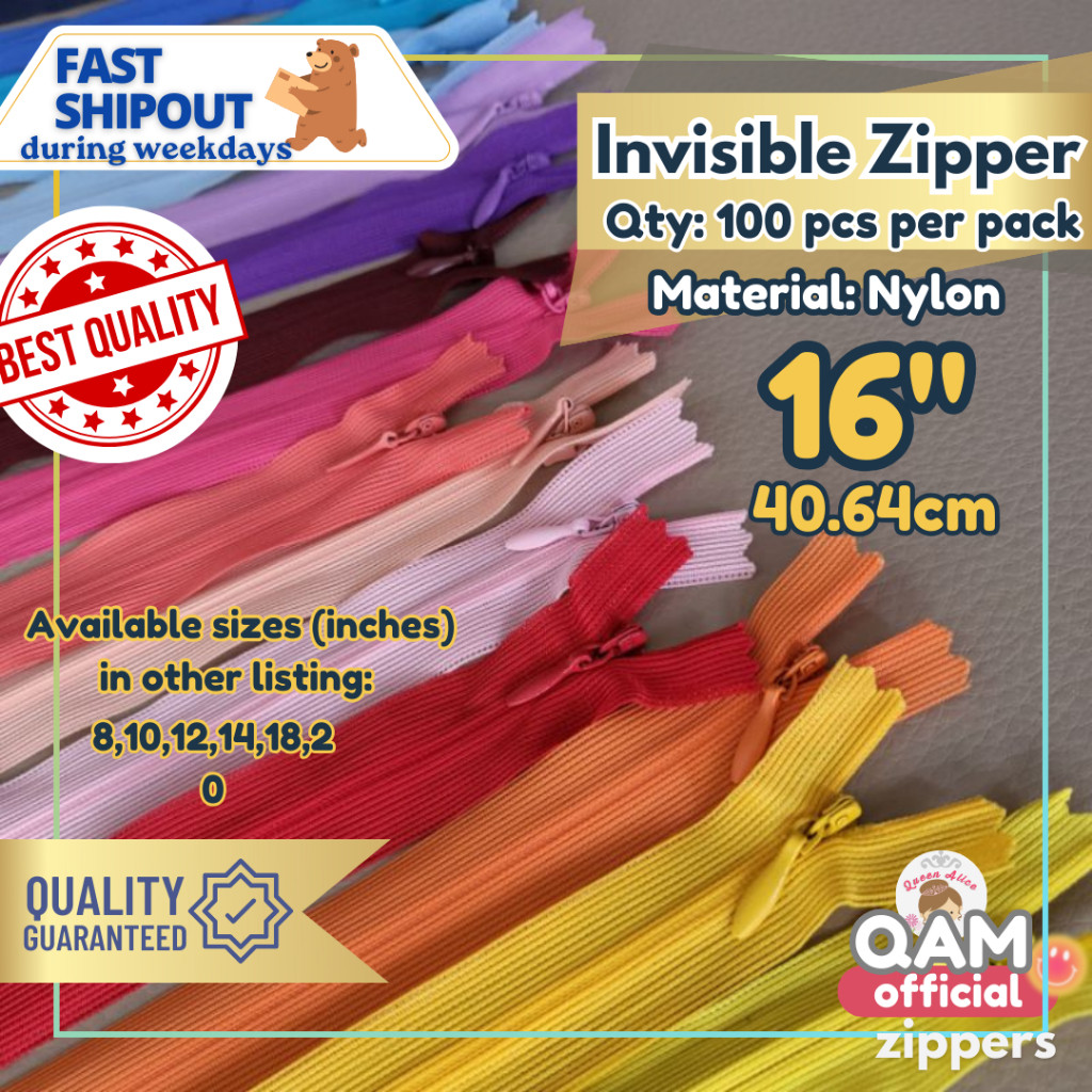 Magic/Invisible Zipper 16 inches sold per pack (100 pcs) (other sizes ...