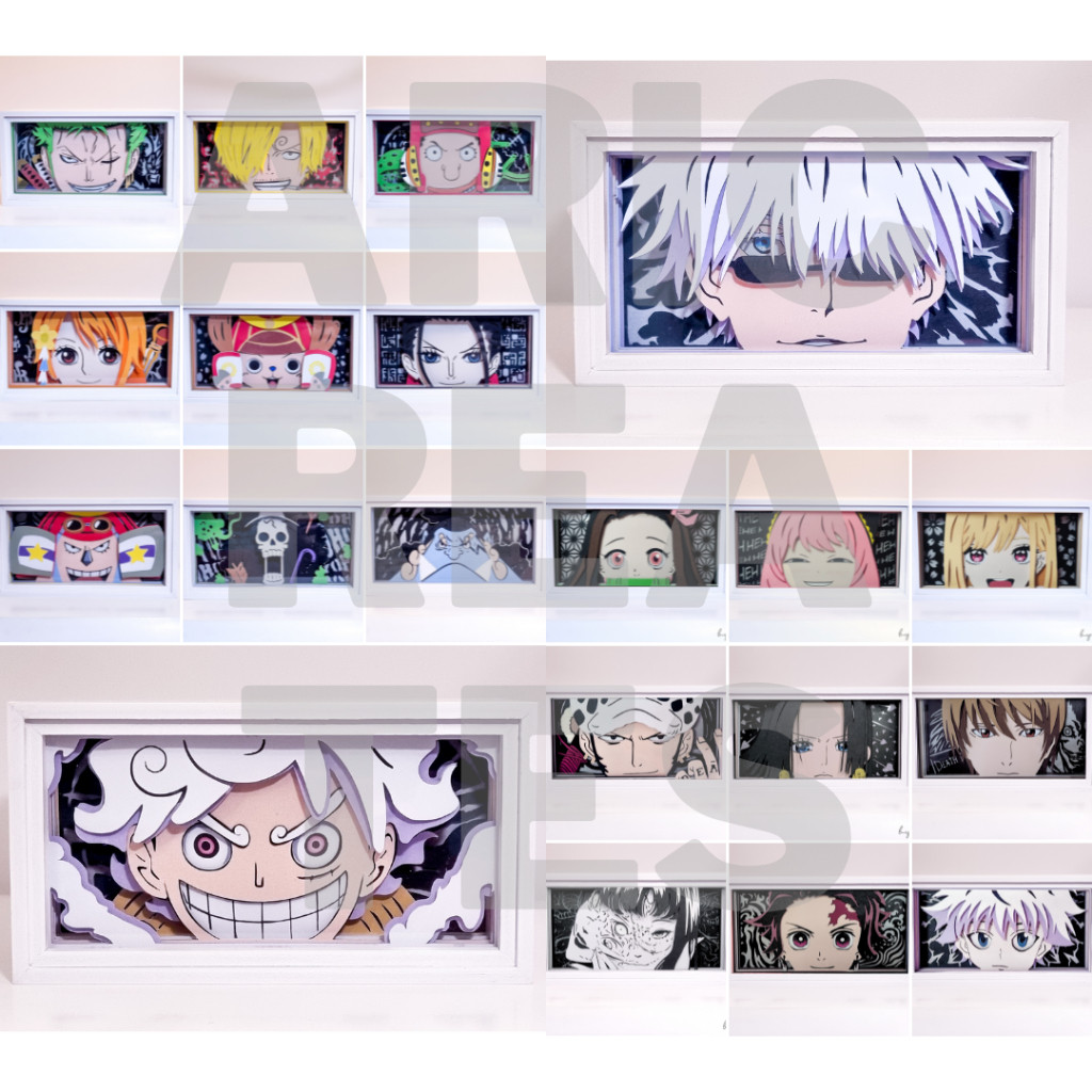 Anime:qJ$Lightbox-J)/ One Piece Luffy Zoro Sanji Law Boa + Gojo Anya ...