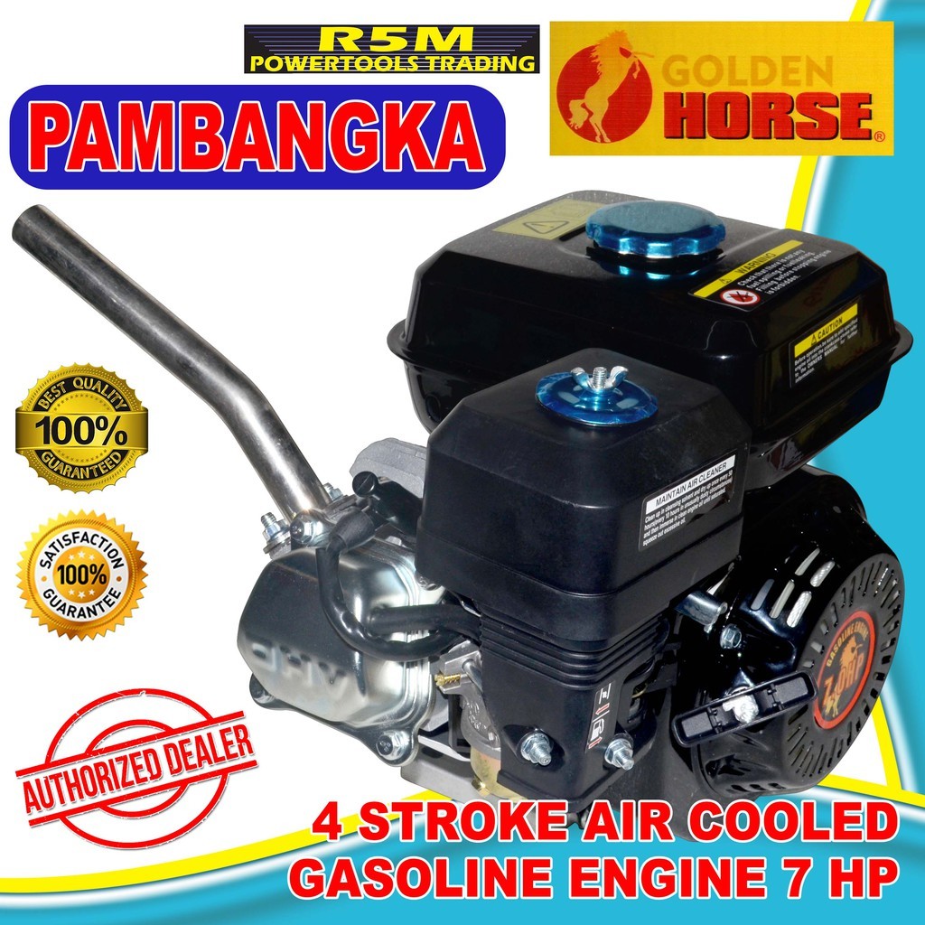 GOLDEN HORSE GASOLINE ENGINE 7HP 4STROKE AIR-COOLED OHV SINGLE CYLINDER ...