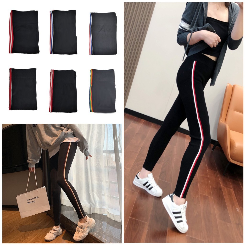 Korean}Jh^Fitness:X=Pants Leggings With LineL-StretchableaWomen's-IWear ...